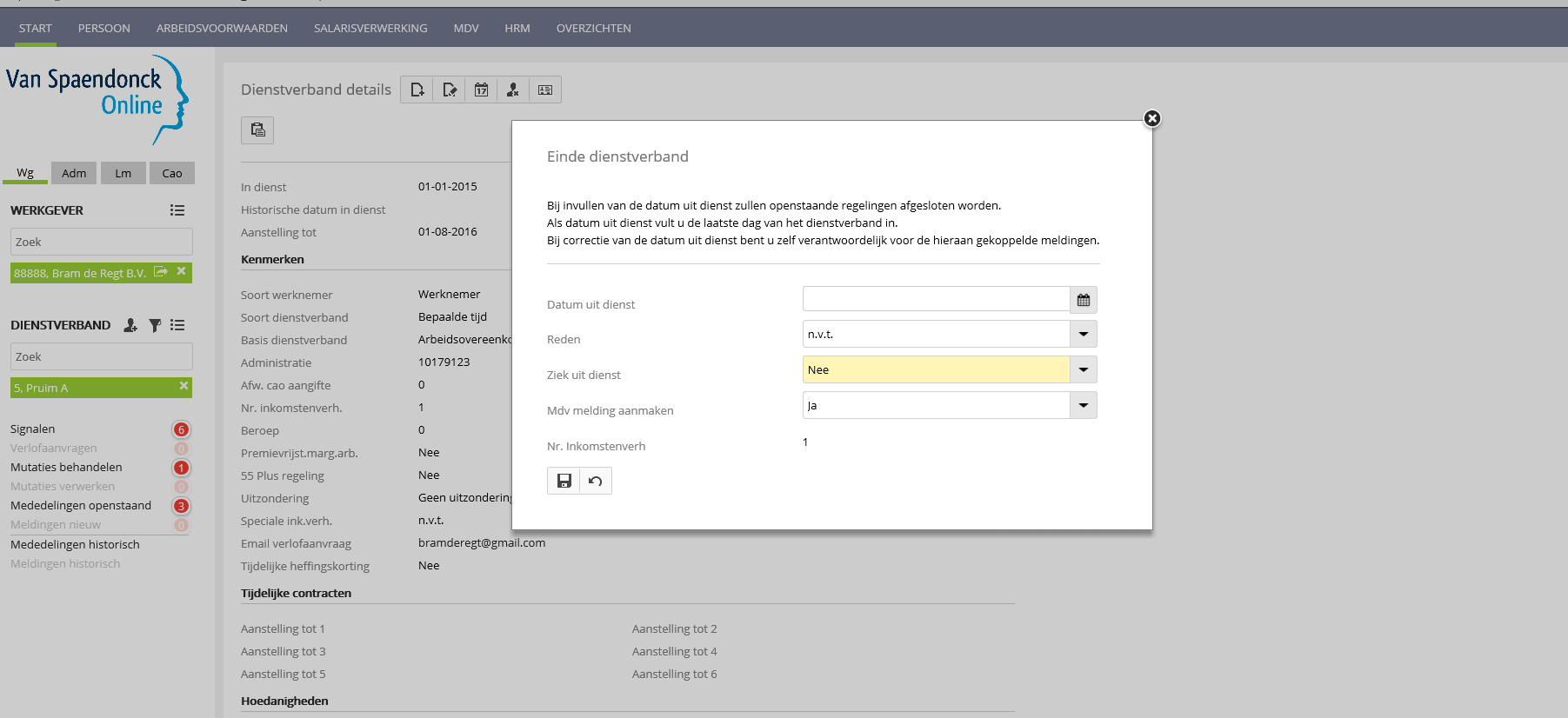 Vaste mutaties: Uitdiensttreding – Loket.nl helpdesk